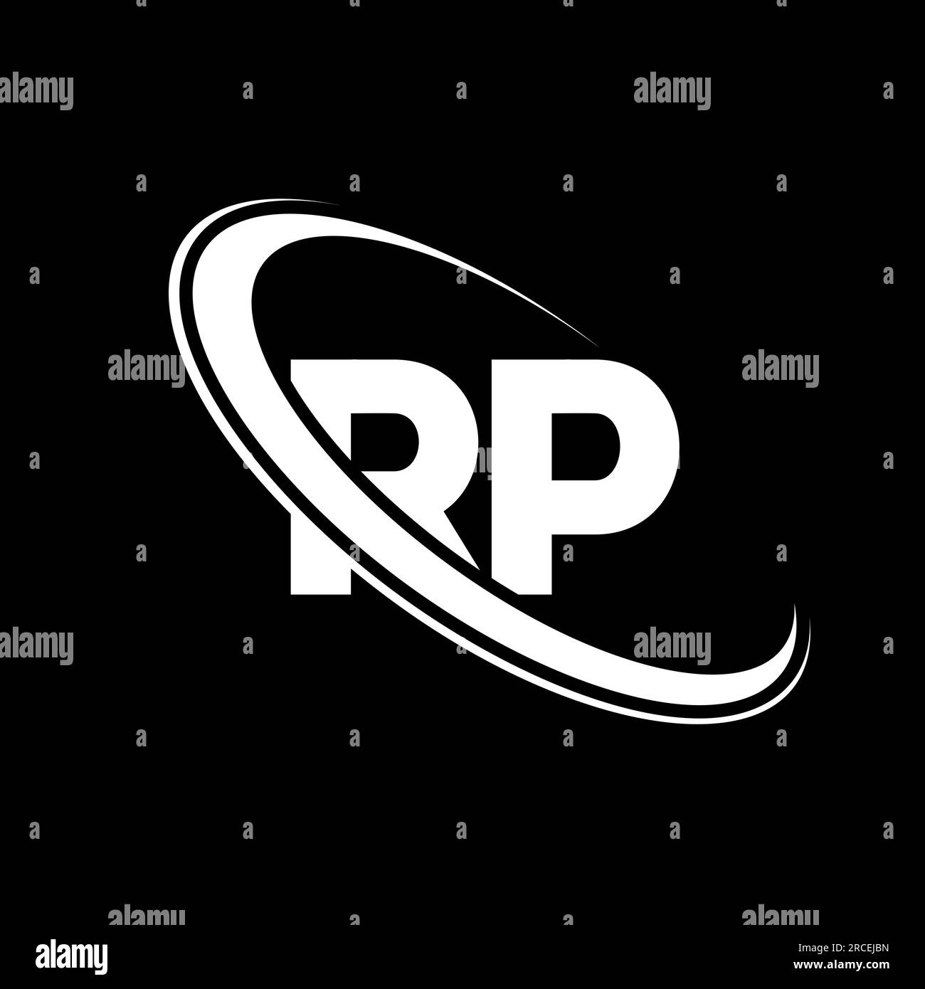 RP logo. R P design. White RP letter. RP/R P letter logo design. Initial letter RP linked circle ...
