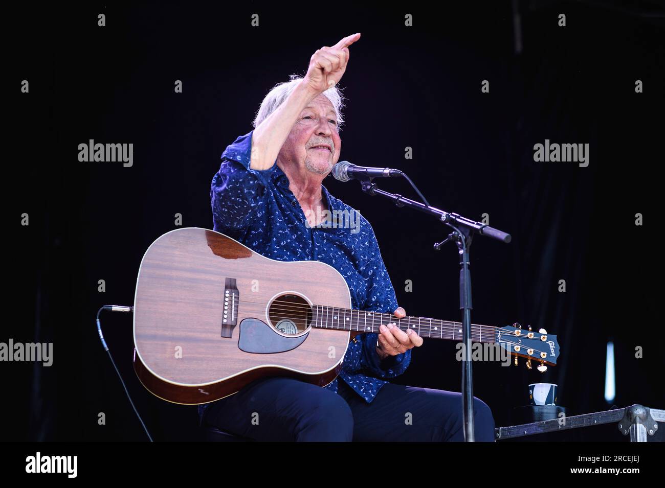 The swiss singer Henri Des sings live at Lasemo festival for the ...