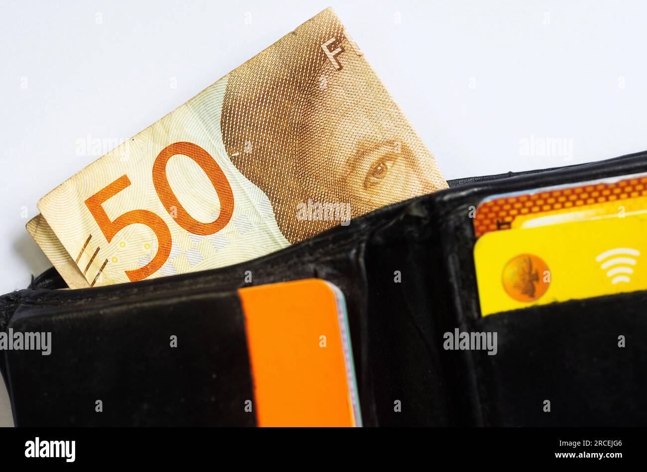 Swedish banknotes in a wallet, here a 50 kr banknote Stock Photo - Alamy