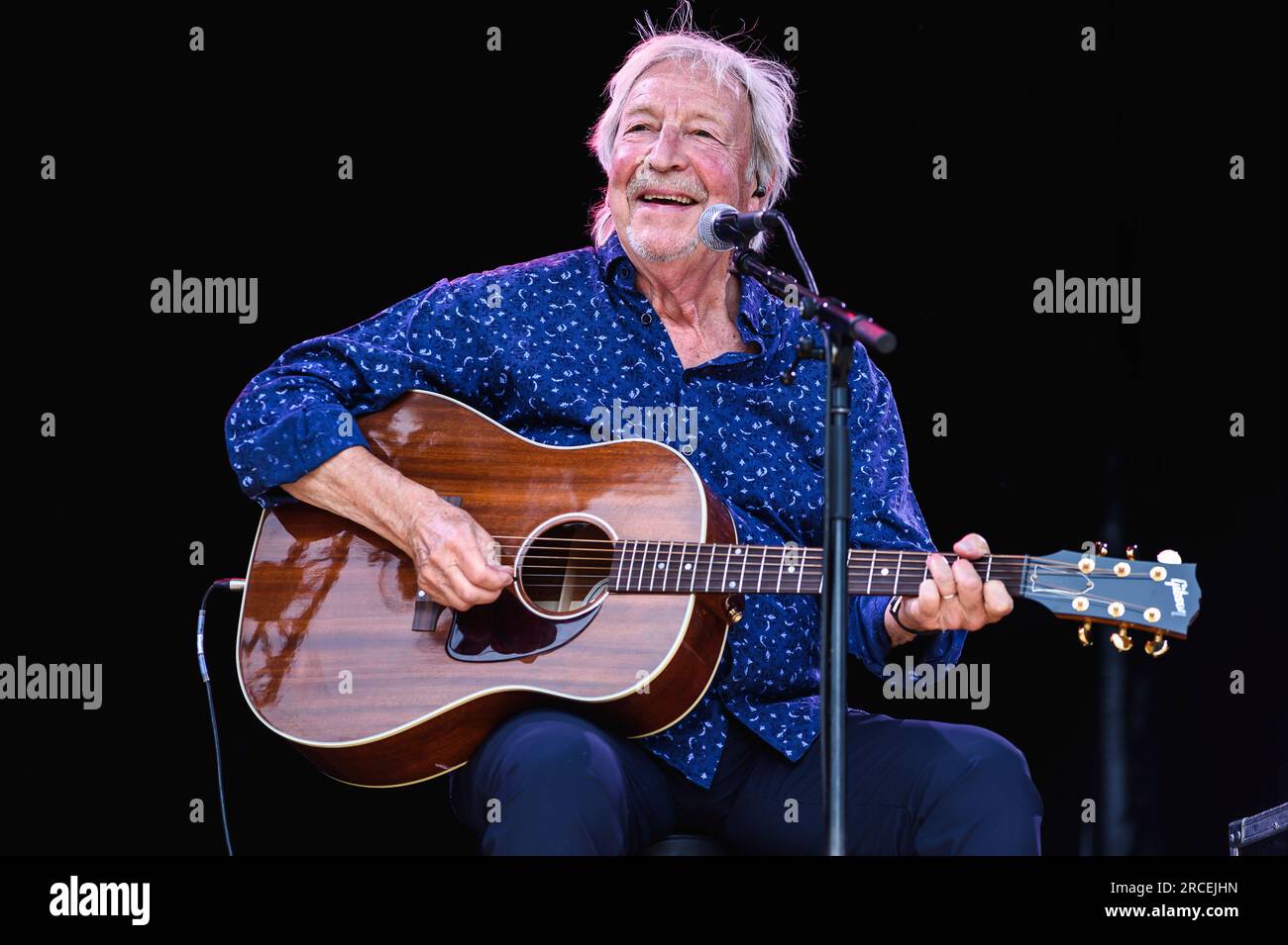 The swiss singer Henri Des sings live at Lasemo festival for the ...