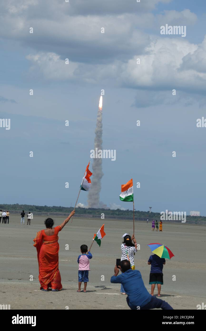Sriharikota, India. 14th July, 2023. Chandran - 3, Indias 3rd Lunar ...