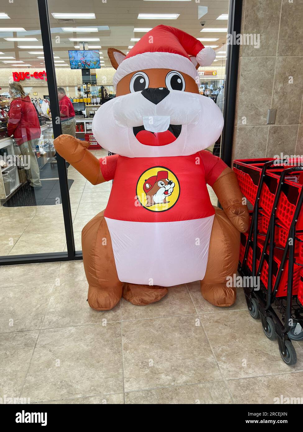 Daytona Beach, FL USA - October 28, 2022: A blow up Buccee Beaver the ...