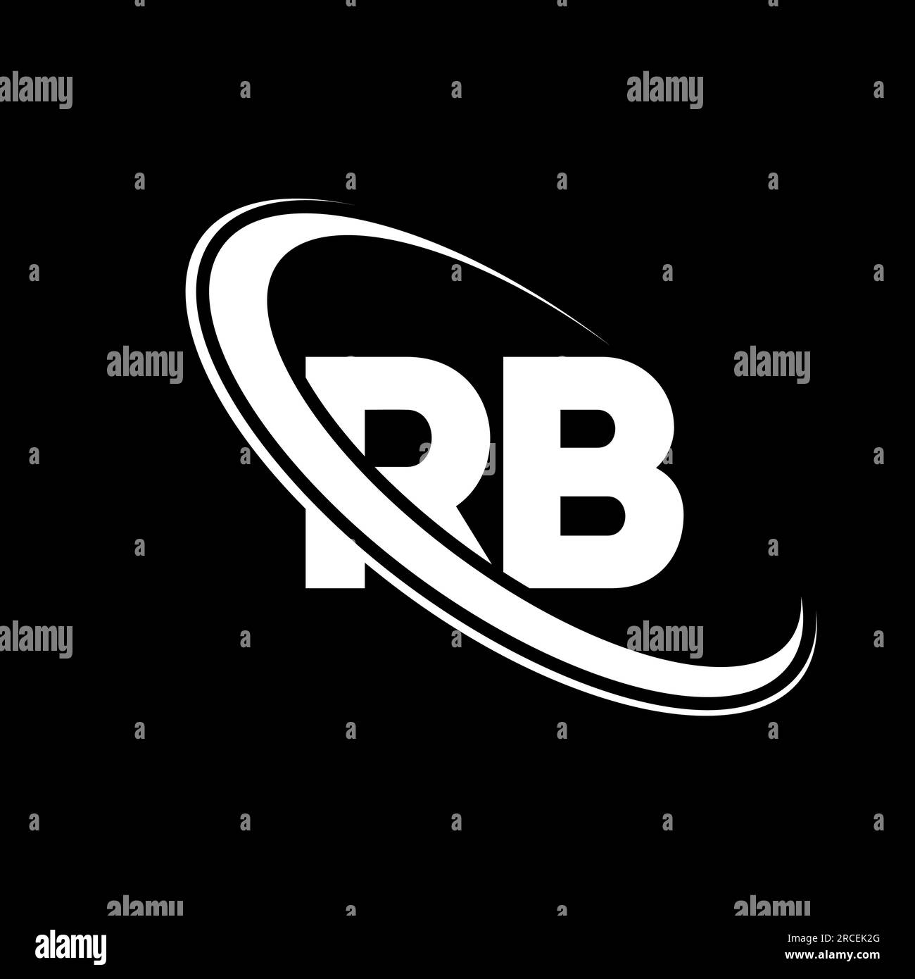 RB logo. R B design. White RB letter. RB/R B letter logo design. Initial letter RB linked circle ...