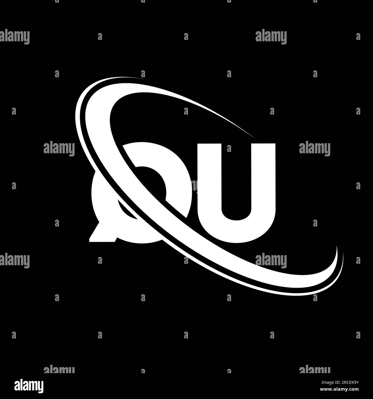QU logo. Q U design. White QU letter. QU/Q U letter logo design ...