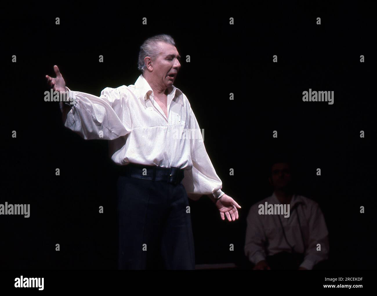 Michael Redgrave, British actor, during a performance at the Teatro ...