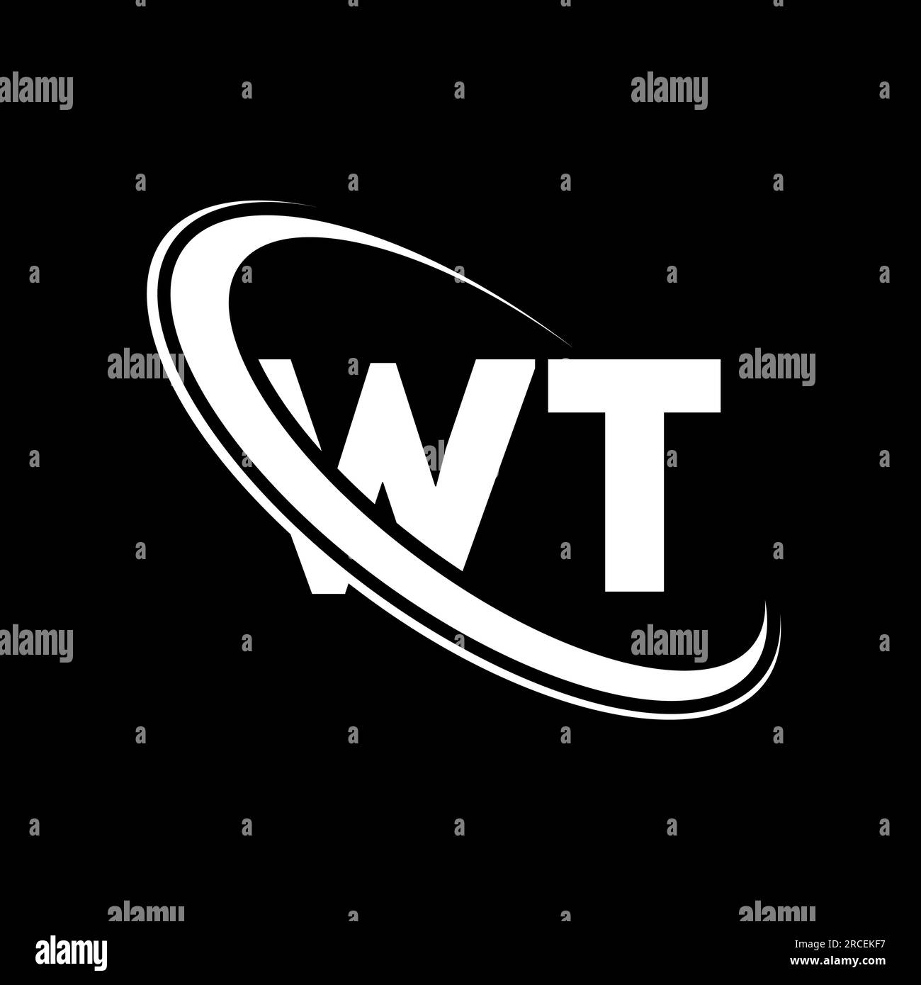 WT logo. W T design. White WT letter. WT/W T letter logo design. Initial letter WT linked circle ...