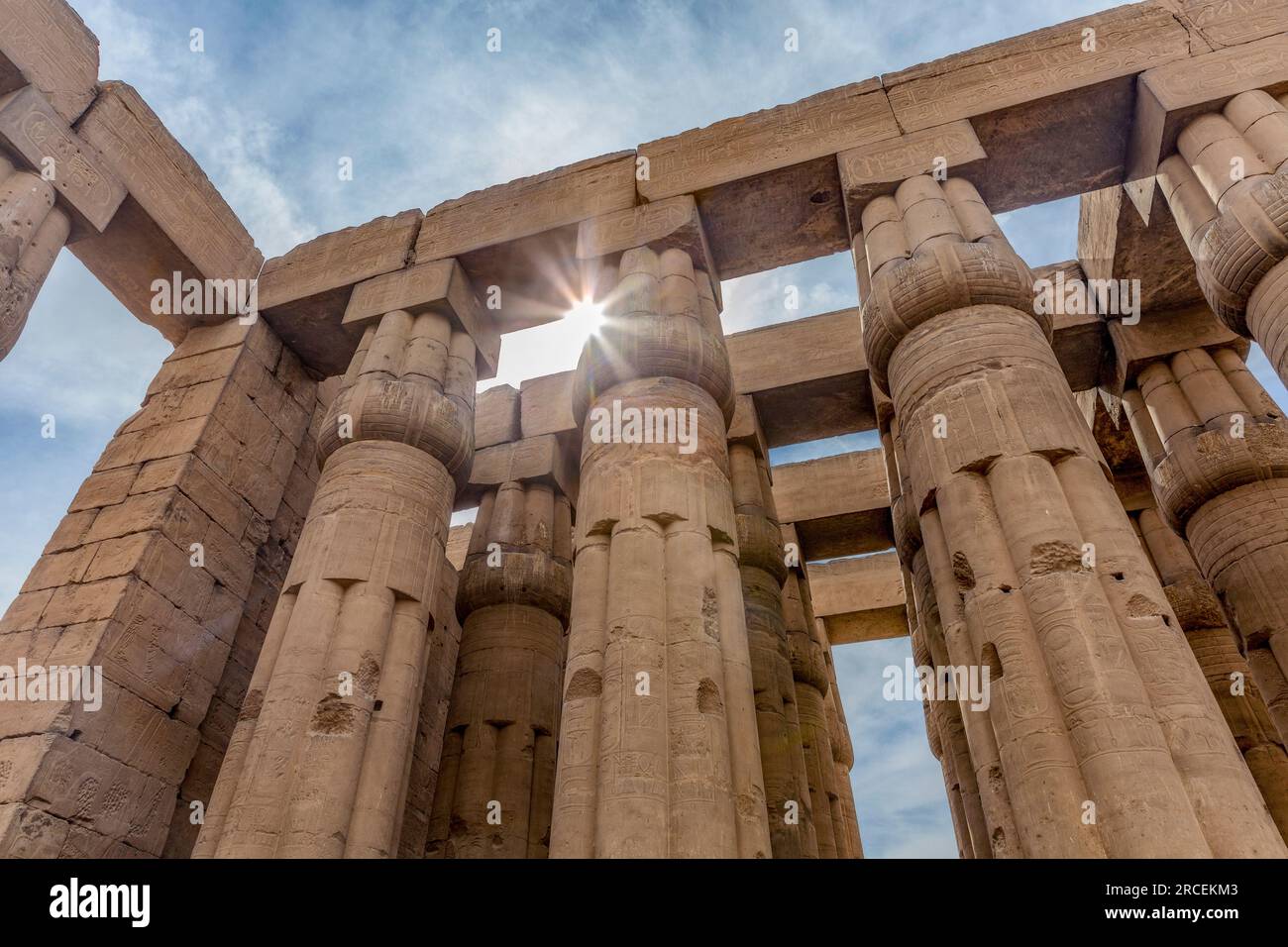 Papyrus columns of the Hypostyle Hall in the Court of Amenhotep III ...