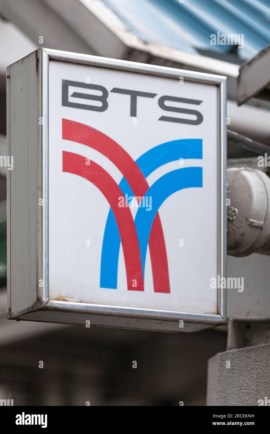 Bangkok, Thailand - November 22 2016: Bangkok BTS sign at the entrance ...