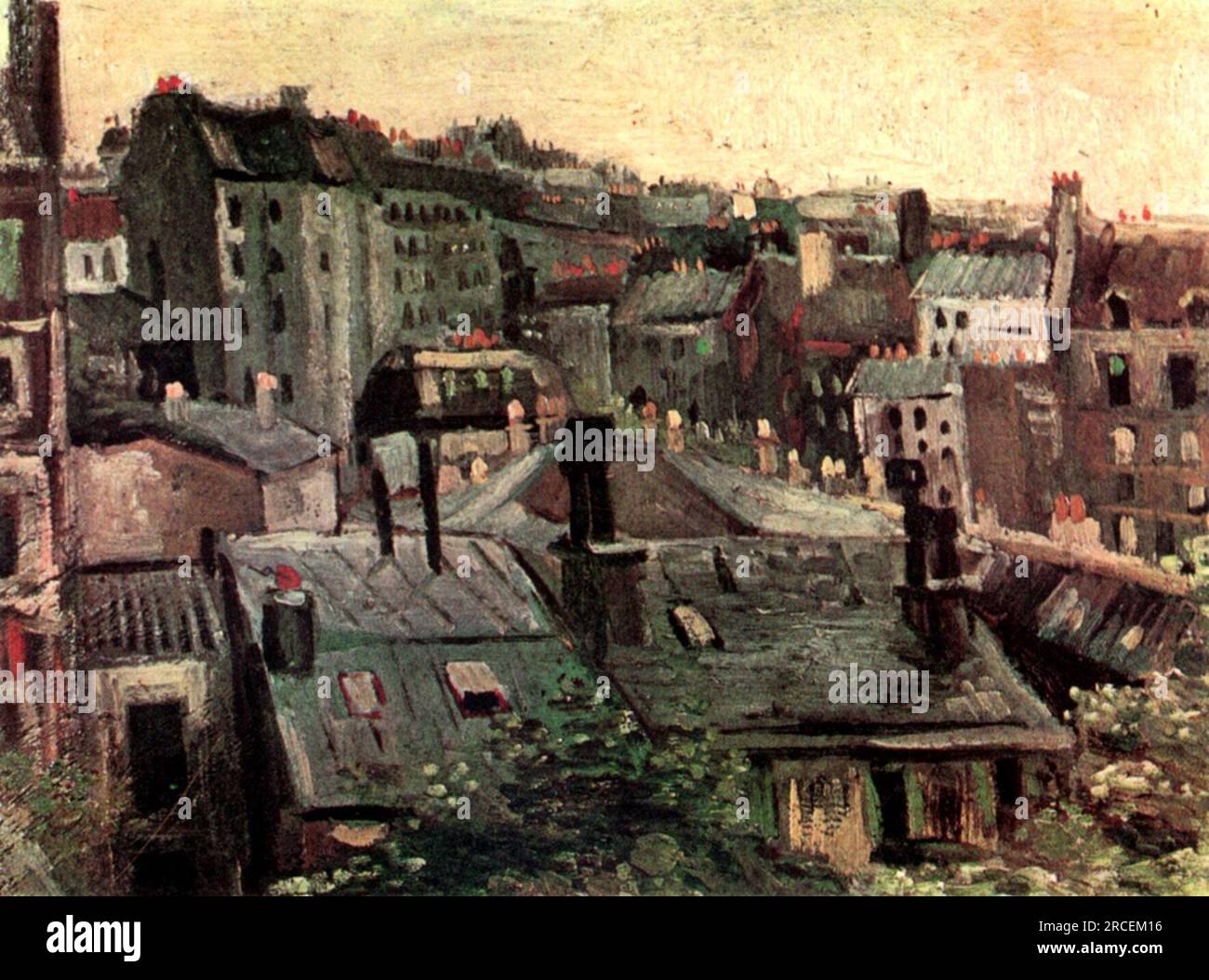 View of Roofs and Backs of Houses 1886; Paris, France by Vincent van ...