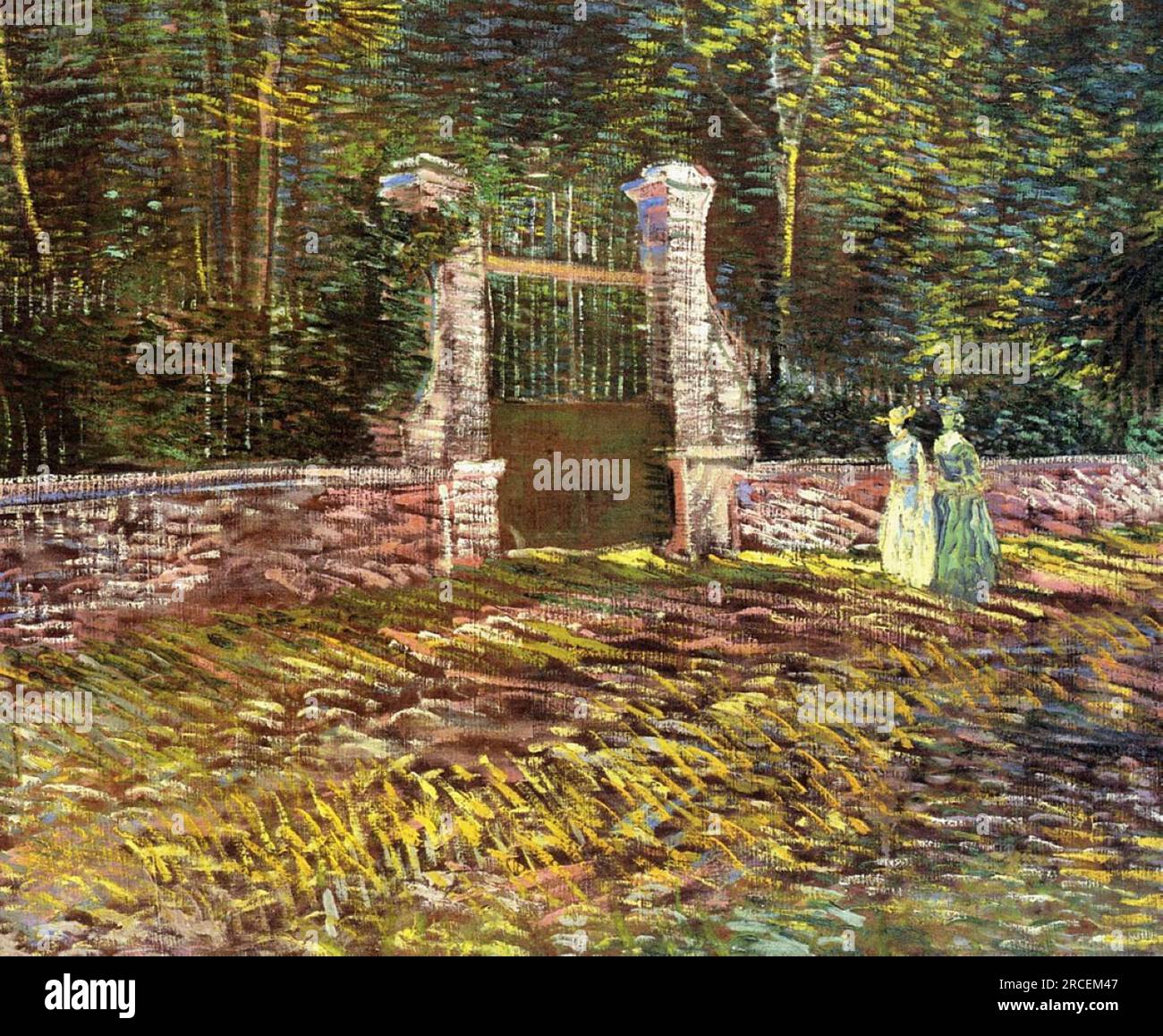 Entrance to the Voyer-d'Argenson Park at Asnieres 1887; Paris, France ...