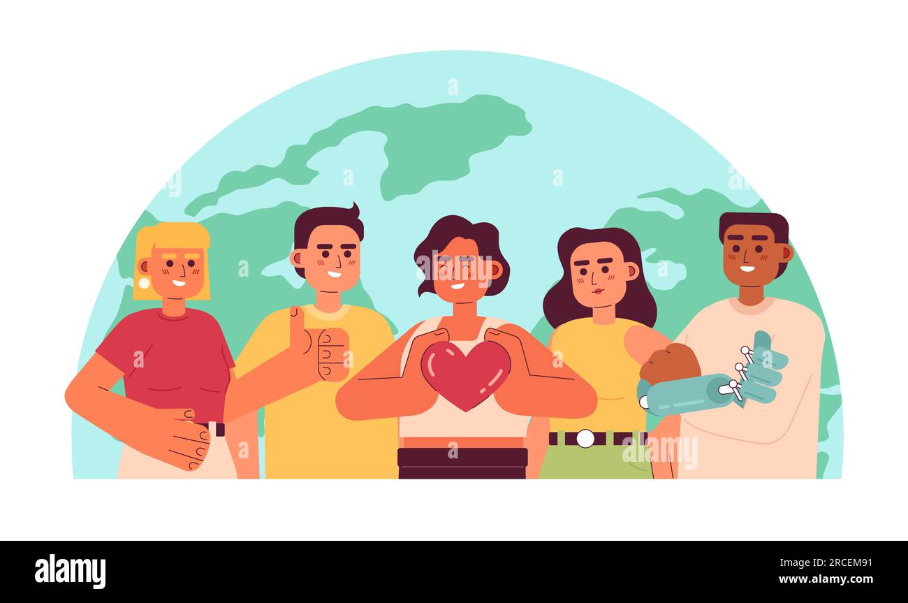 People diversity and inclusivity flat concept vector spot illustration ...