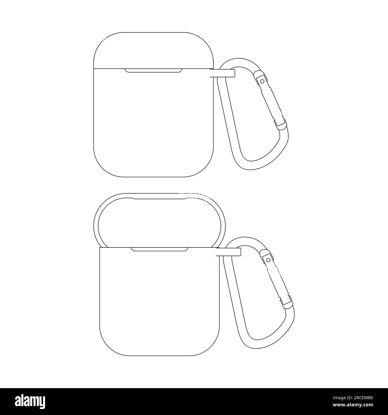 Template earphone silicone case vector illustration flat sketch design ...