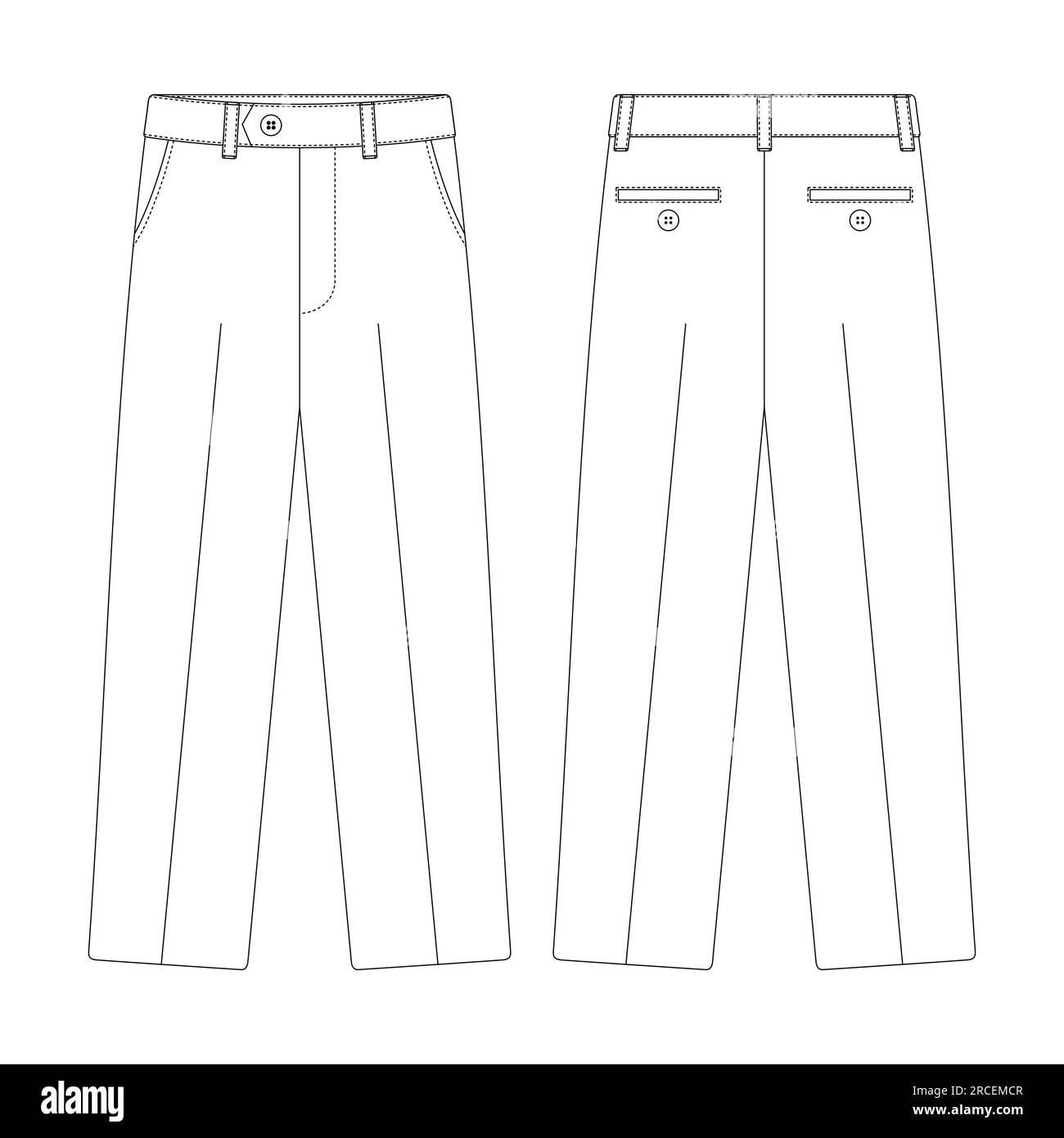 Template suit trouser vector illustration flat design outline clothing ...