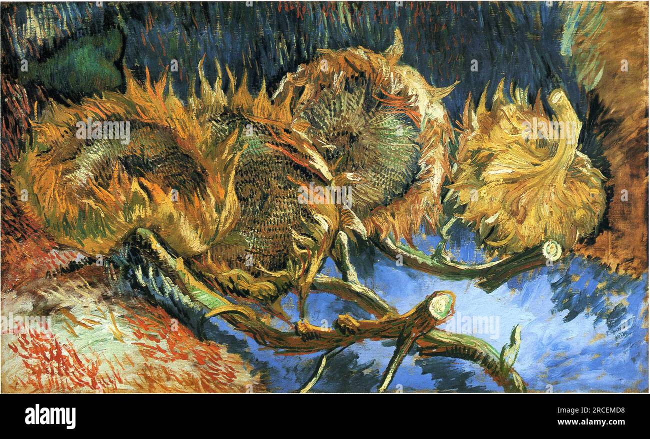 Still Life with Four Sunflowers 1887; Paris, France by Vincent van Gogh ...