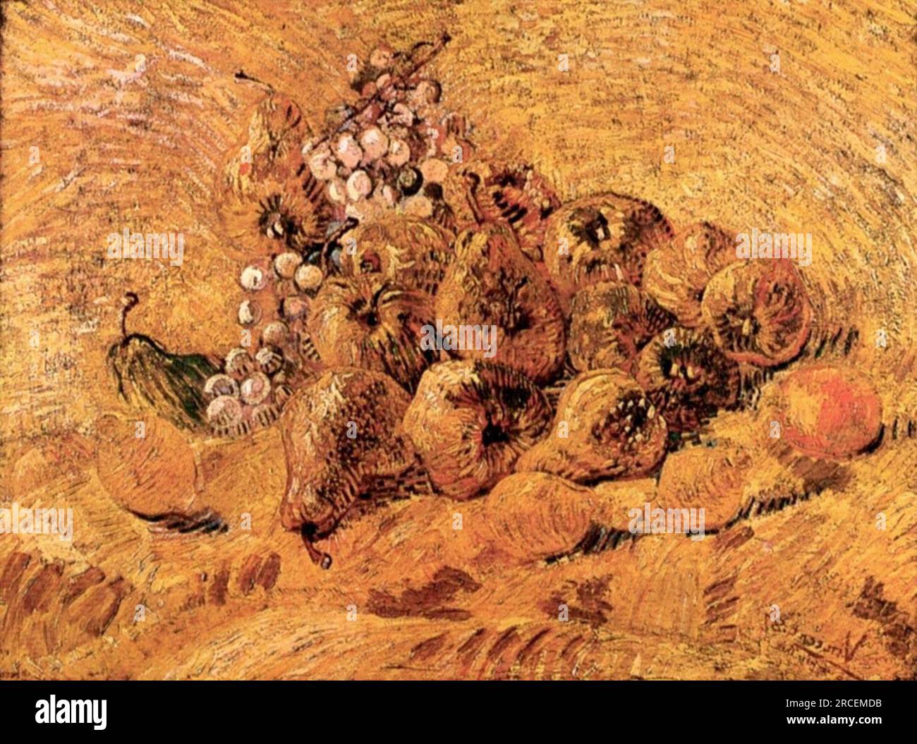 Still Life with Grapes, Pears and Lemons 1887; Paris, France by Vincent ...