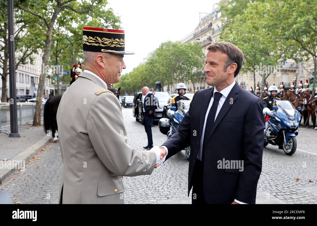 Paris, France. 14th July, 2023. French President Emmanuel Macron and ...