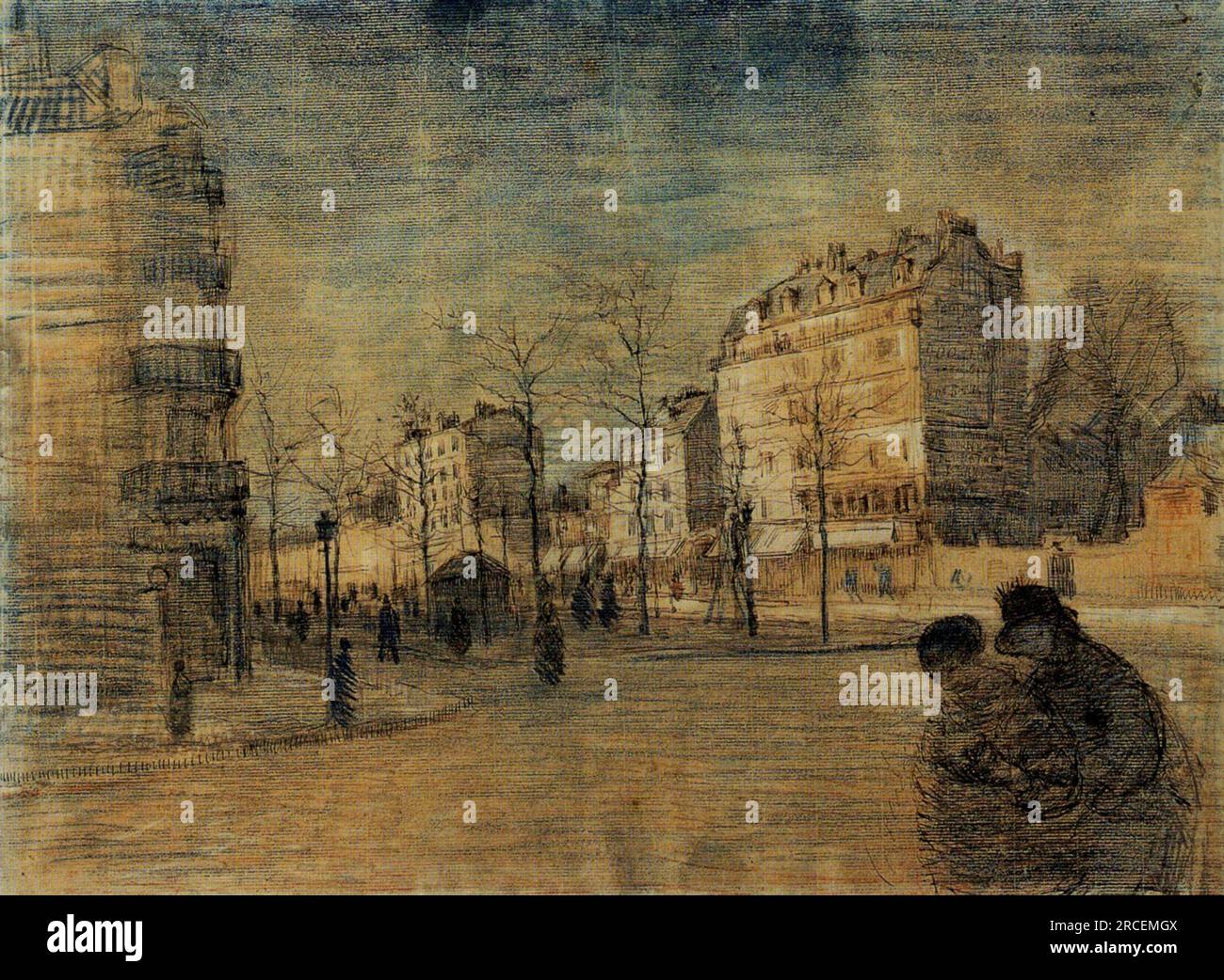 The Boulevard de Clichy 1887; Paris, France by Vincent van Gogh Stock ...