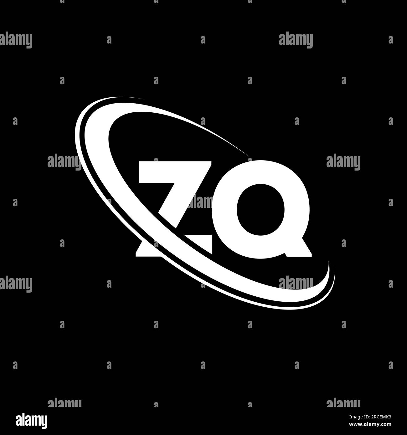 ZQ logo. Z Q design. White ZQ letter. ZQ/Z Q letter logo design. Initial letter ZQ linked circle ...