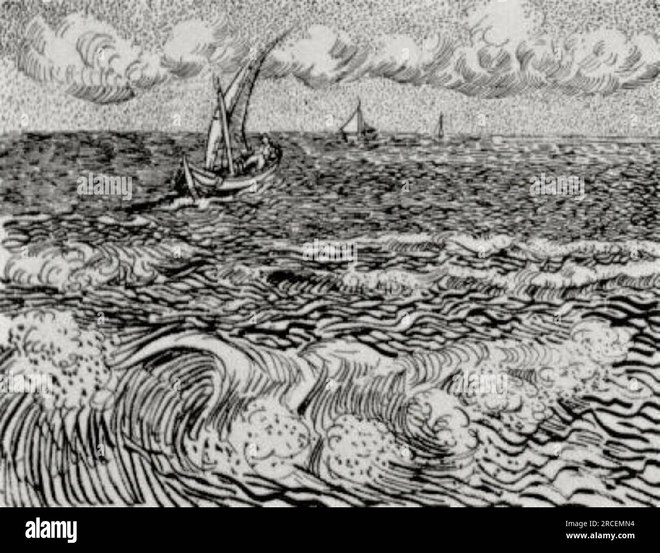 A Fishing Boat at Sea 1888; Arles, Bouches-du-Rhône, France by Vincent ...
