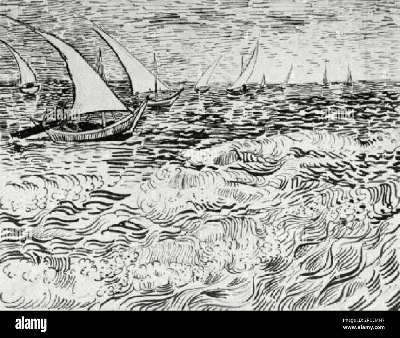A Fishing Boat at Sea 1888; Arles, Bouches-du-Rhône, France by Vincent ...