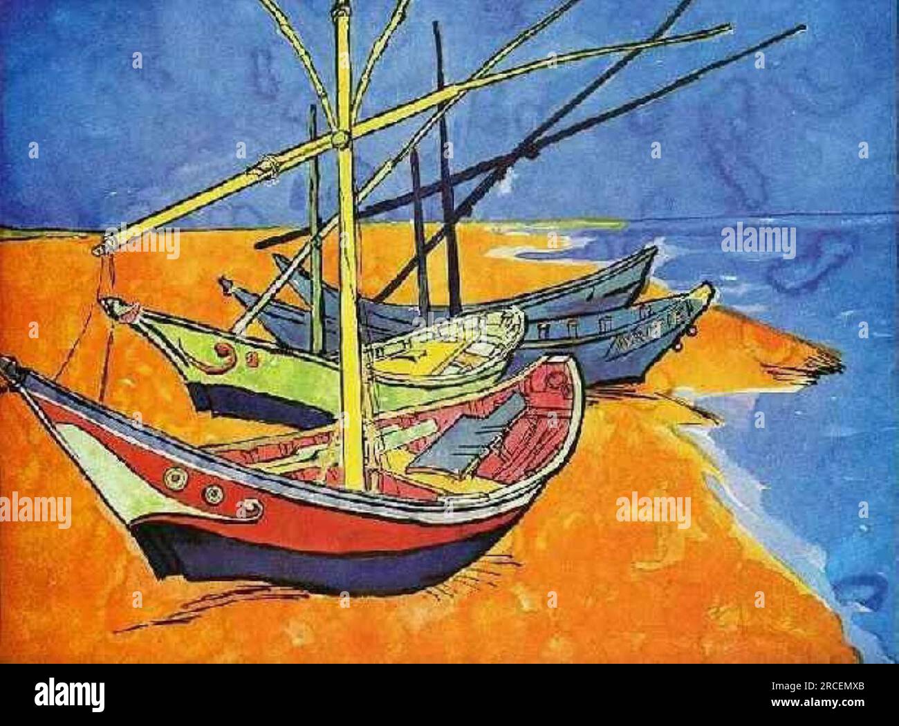 Fishing Boats on the Beach at Saintes-Maries-de-la-Mer 1888; Saintes ...