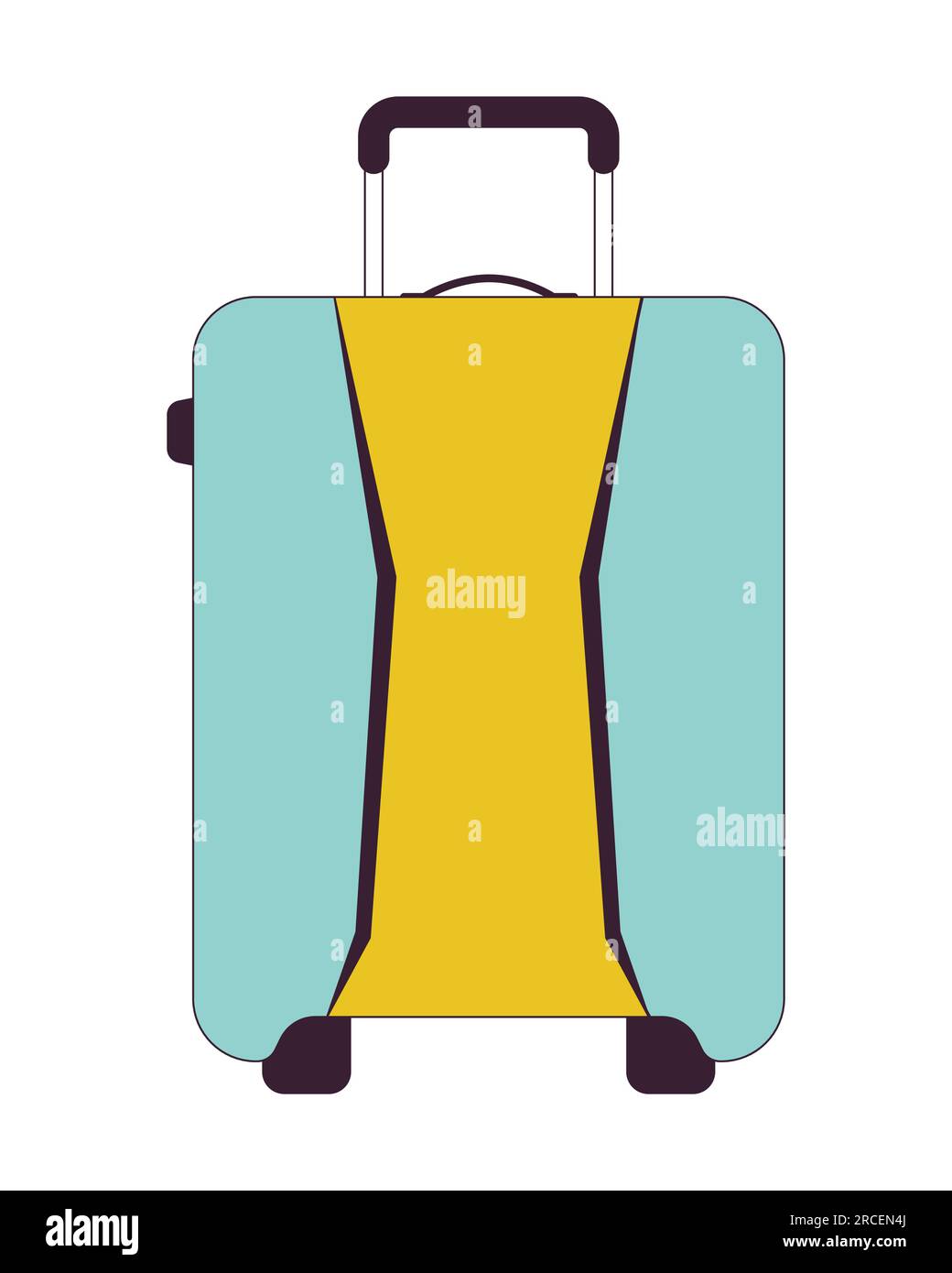 Carrying baggage flat line color isolated vector object Stock Vector ...