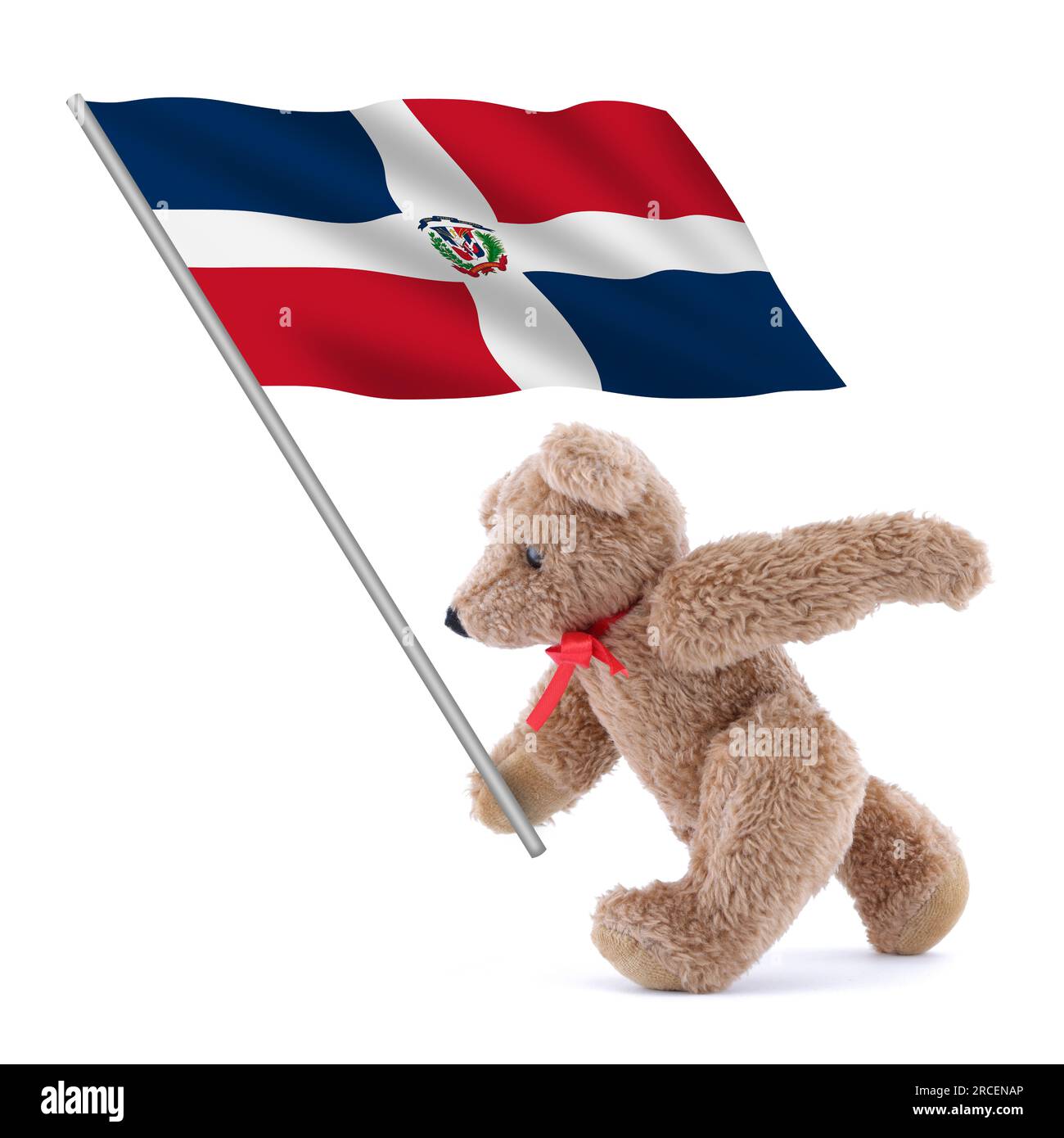 Dominican Republic flag being carried by a cute teddy bear Stock Photo ...