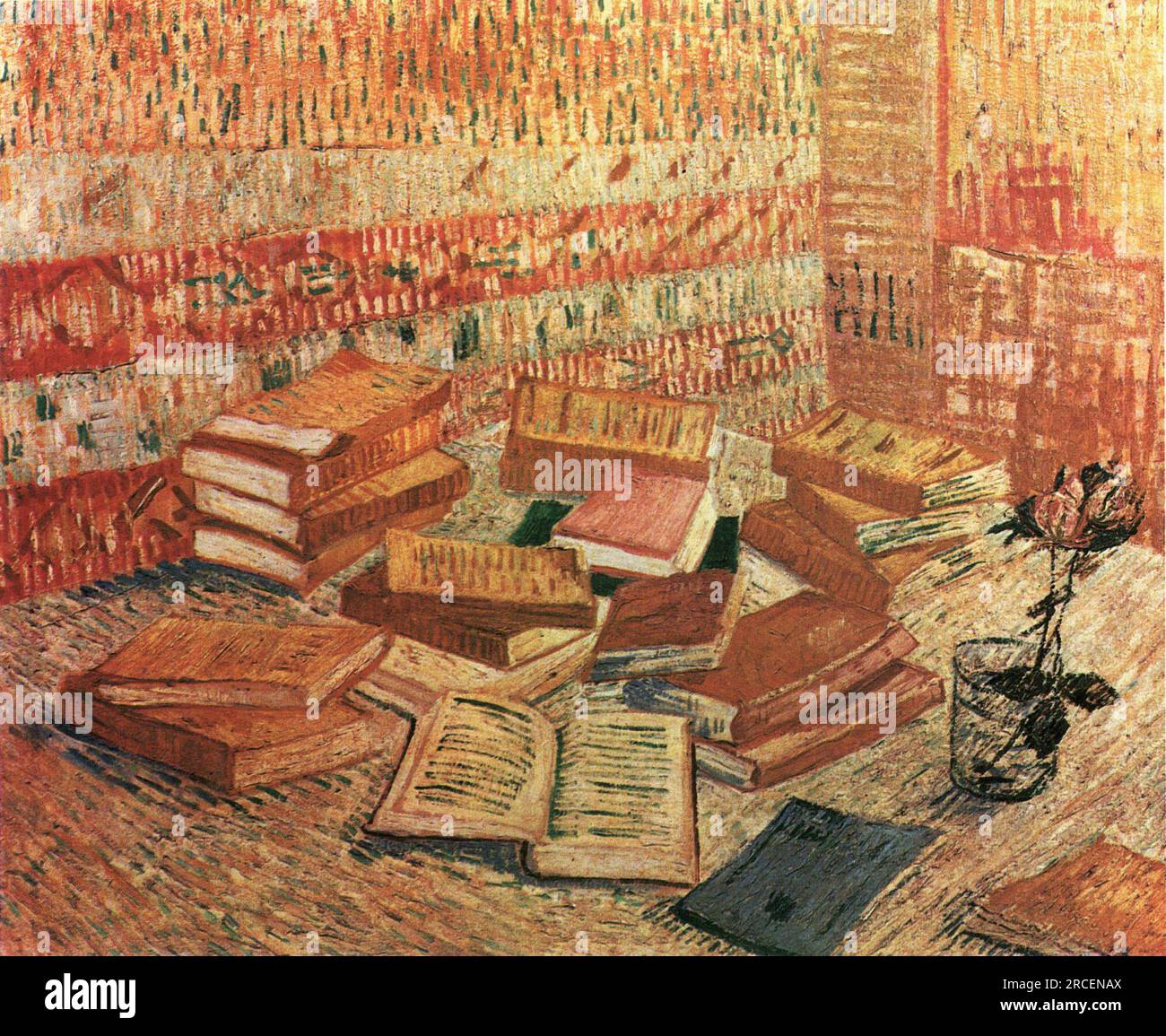 Still Life - French Novels and Rose c.1888; Arles, Bouches-du-Rhône ...