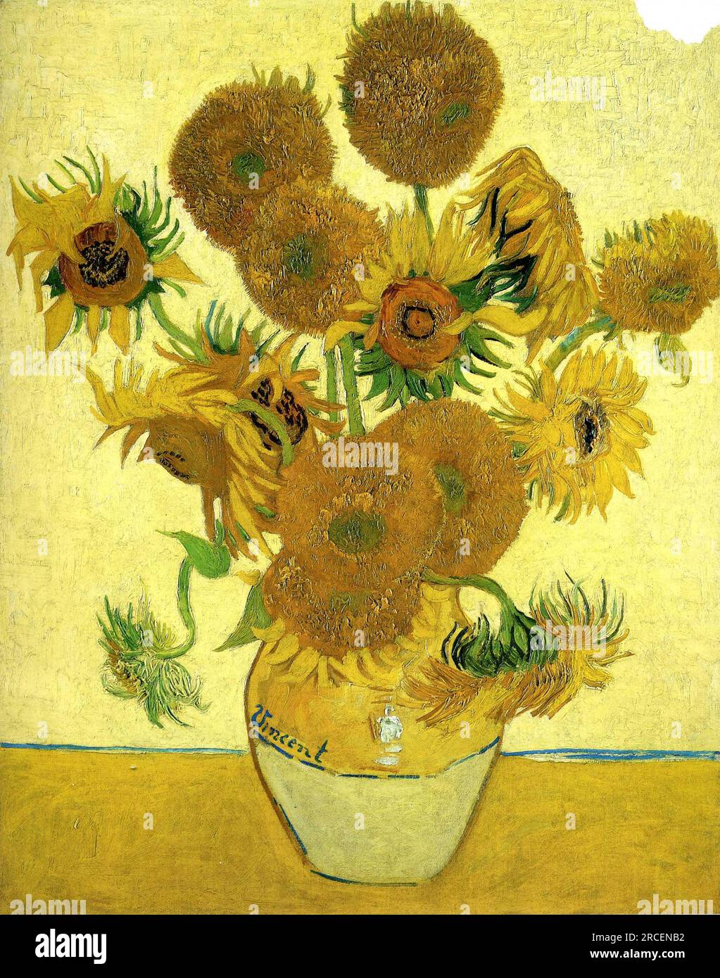 Still Life - Vase with Fifteen Sunflowers 1888; Arles, Bouches-du-Rhône ...