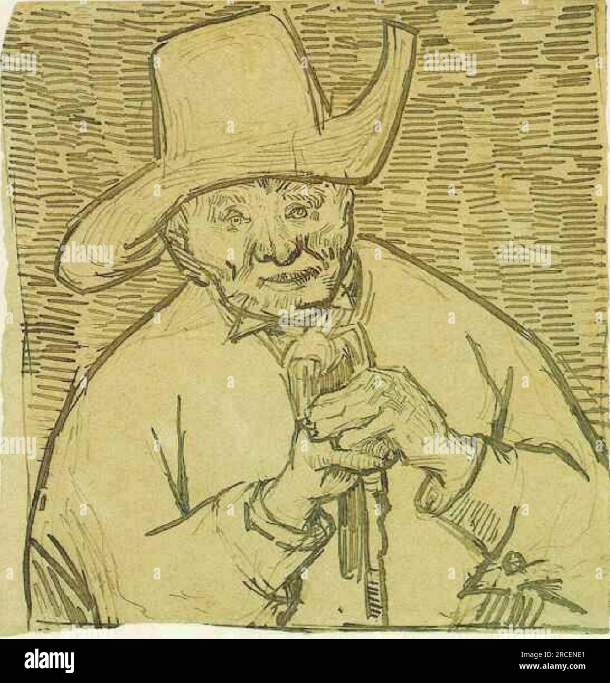 The Old Peasant Patience Escalier with Walking Stick, Half-Figure 1888 ...