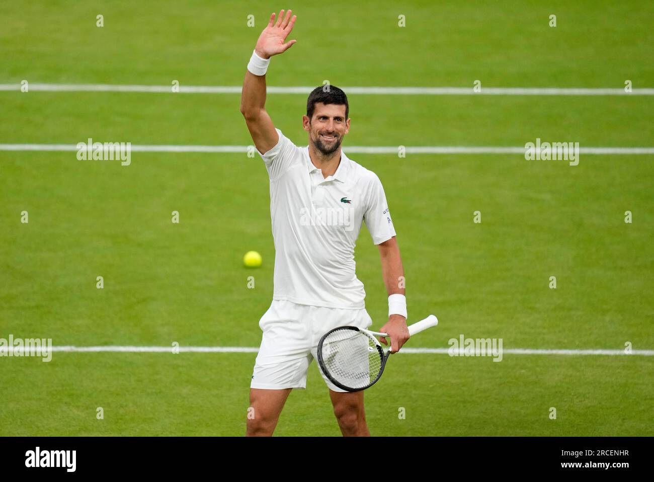 Serbia's Novak Djokovic reacts after beating Italy's Jannik Sinner to win their men's singles ...