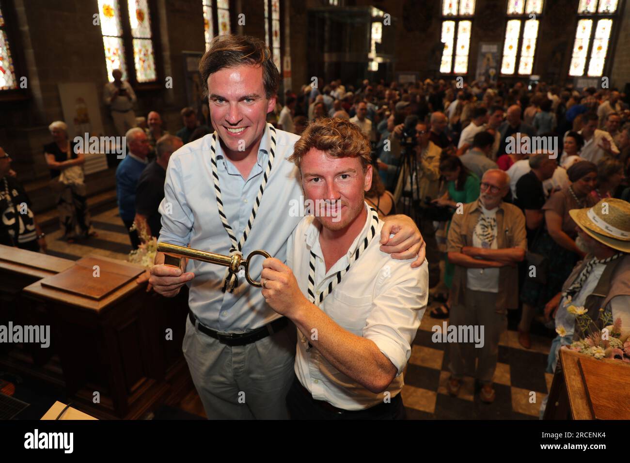 Gent Mayor Mathias De Clercq and Bram Van Braeckevelt pictured at the ...