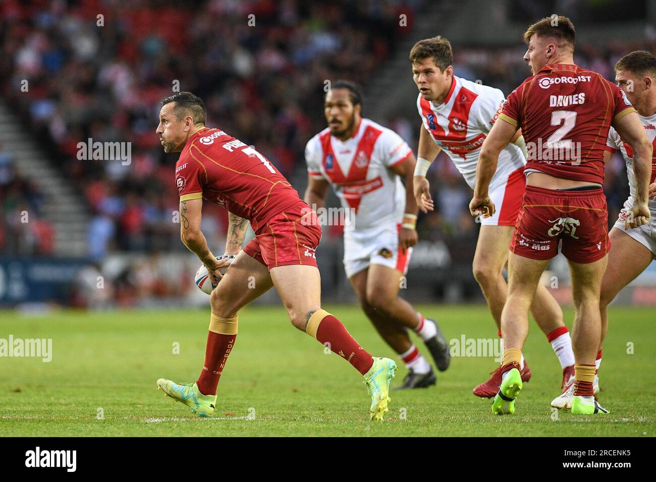 St. Helens, England - 13th July 2023 -Mitchell Pearce of Catalan ...