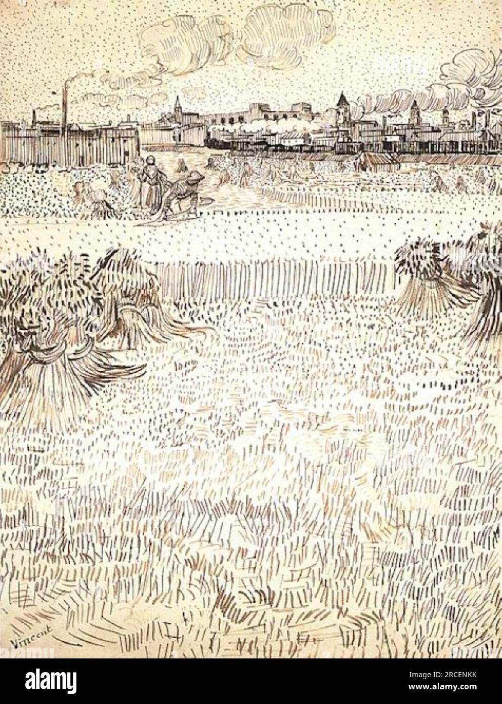 Wheat field with sheaves van gogh hi-res stock photography and images ...