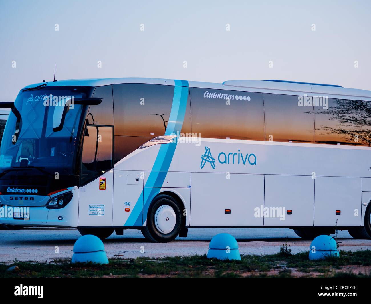 Arriva transport company buses in parking lot. Arriva is leading ...