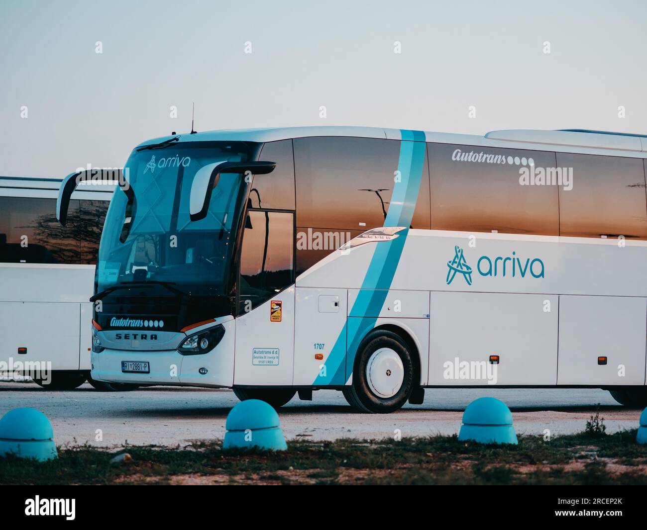 Arriva transport company buses in parking lot. Arriva is leading ...