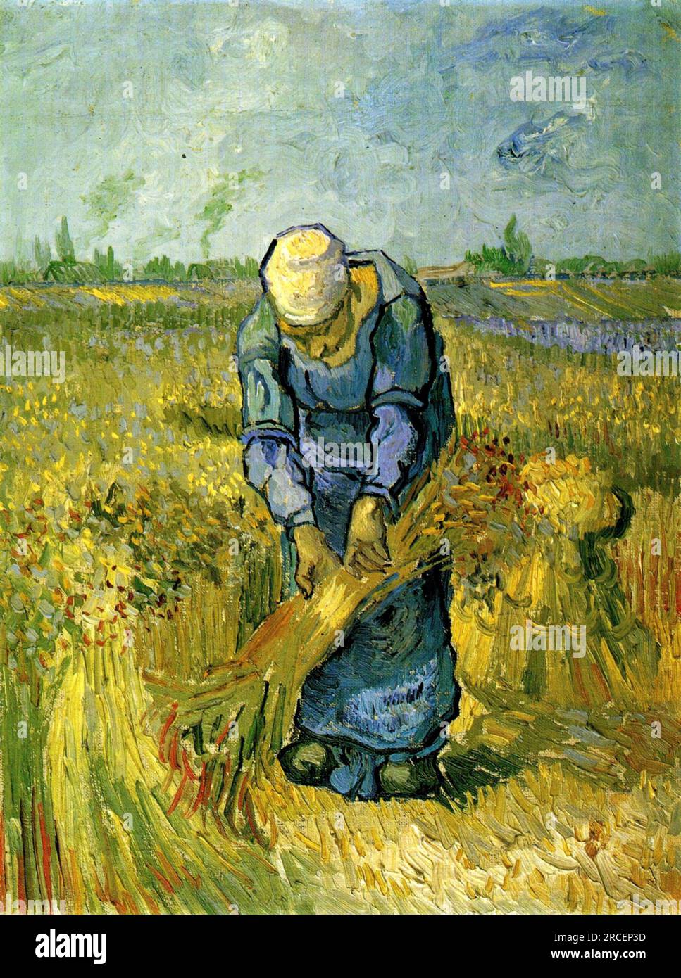 Peasant Woman Binding Sheaves after Millet 1889; Saint-rémy-de-provence ...
