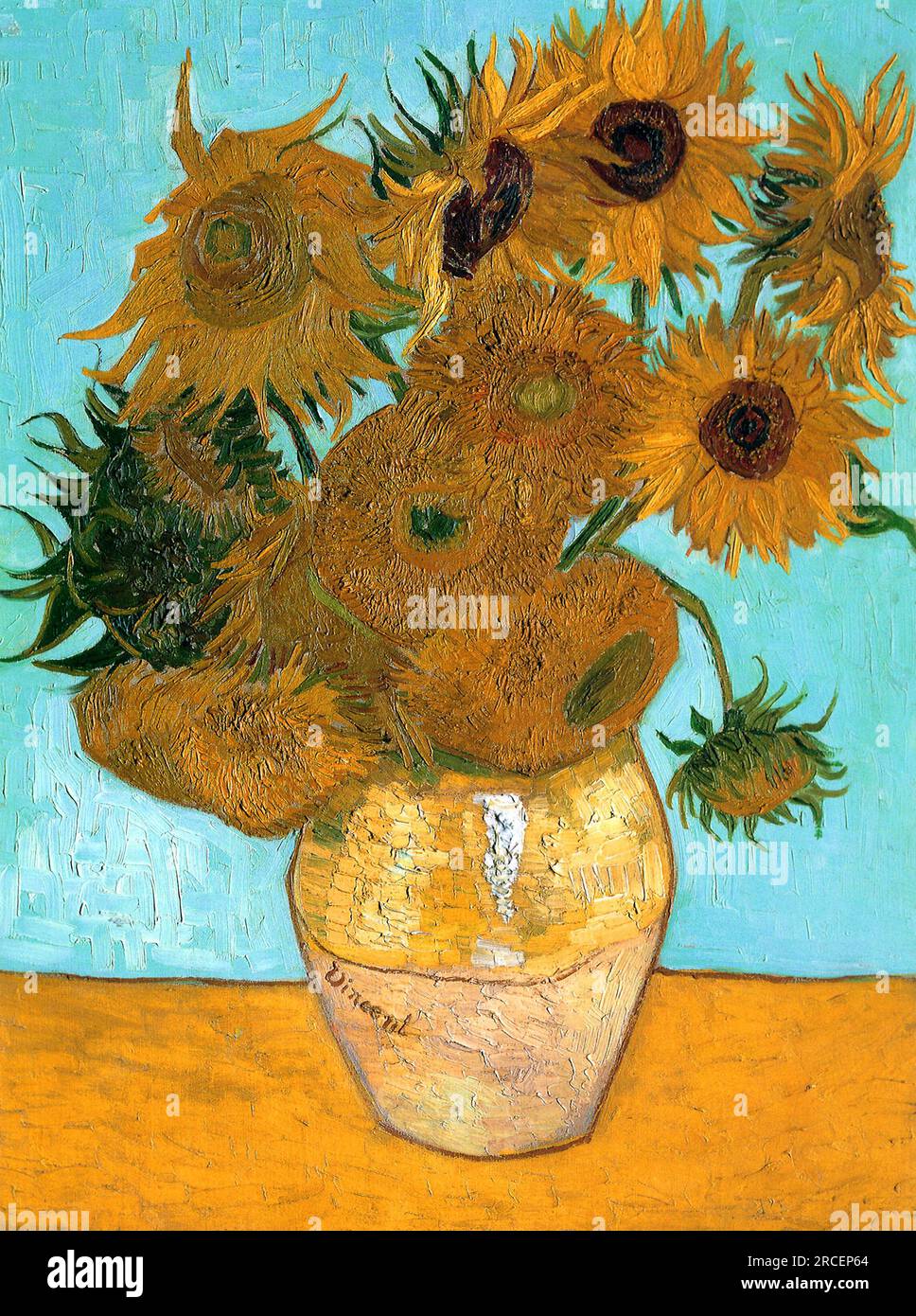 Still Life - Vase with Twelve Sunflowers c.1888 - c.1889; Arles ...