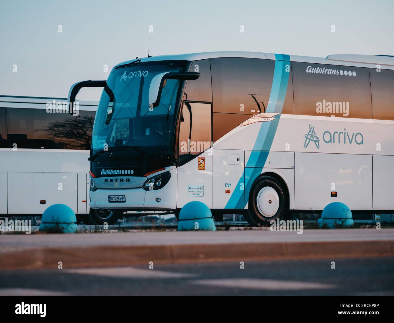 Arriva transport company buses in parking lot. Arriva is leading ...