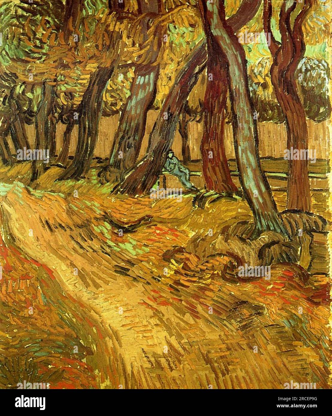 The Garden of Saint-Paul Hospital with Figure 1889; Saint-rémy-de ...