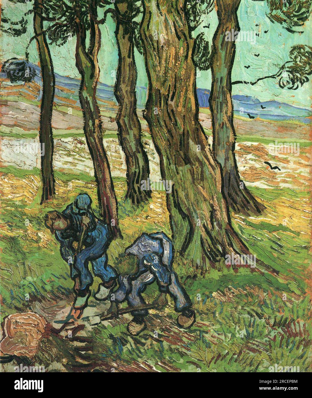 Two Diggers Among Trees 1889; Saint-rémy-de-provence, France by Vincent ...