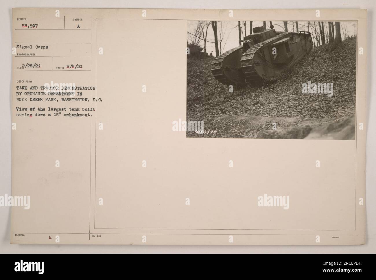 Tank and tractor demonstration by Ordnance Department in Rock Creek ...