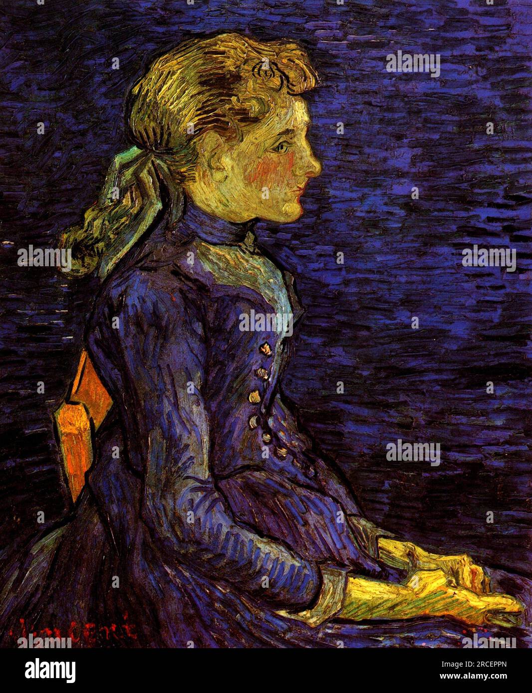 Portrait of Adeline Ravoux 1890; Auvers-sur-oise, France by Vincent van ...