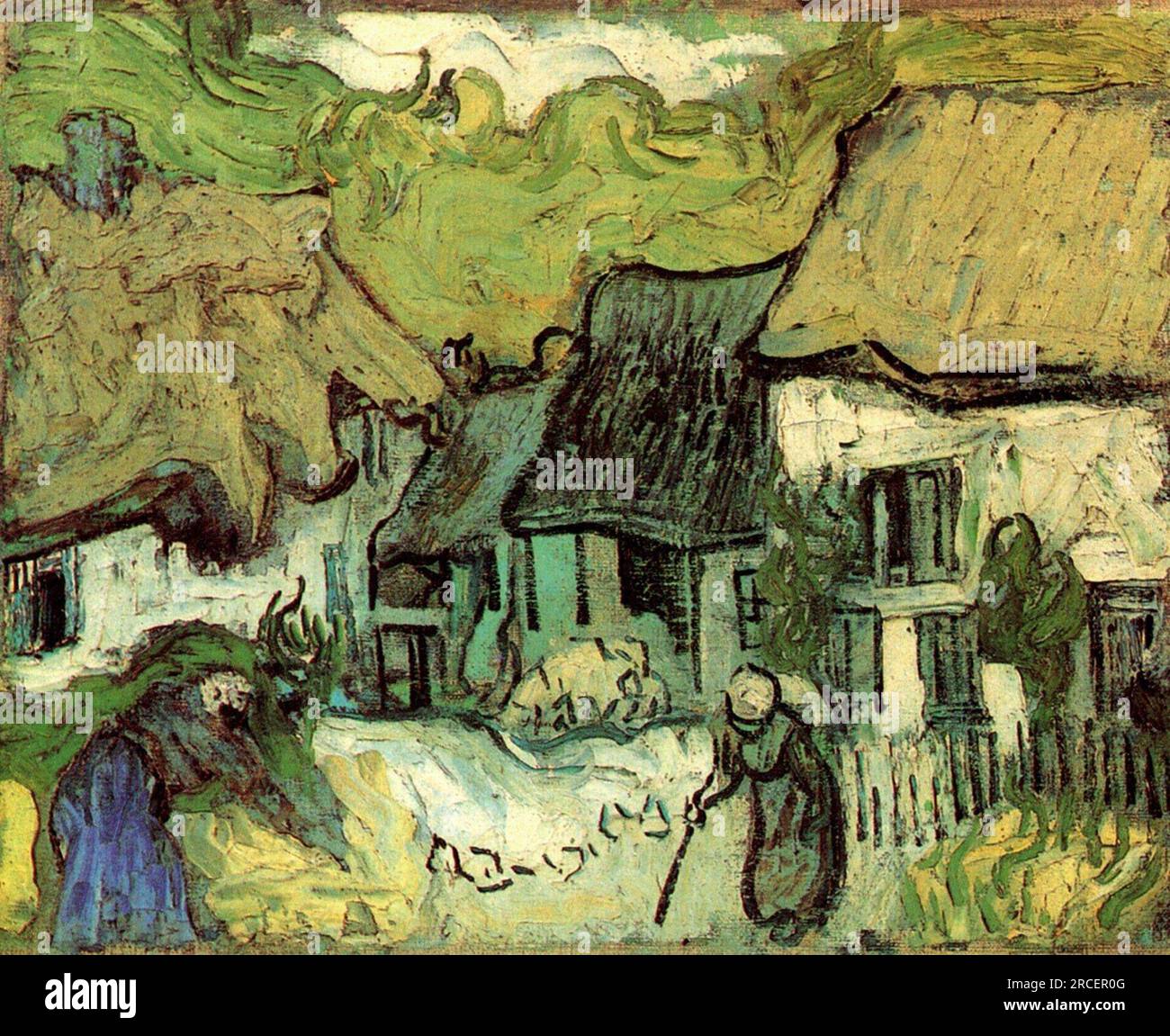Thatched Cottages in Jorgus 1890; Auvers-sur-oise, France by Vincent ...