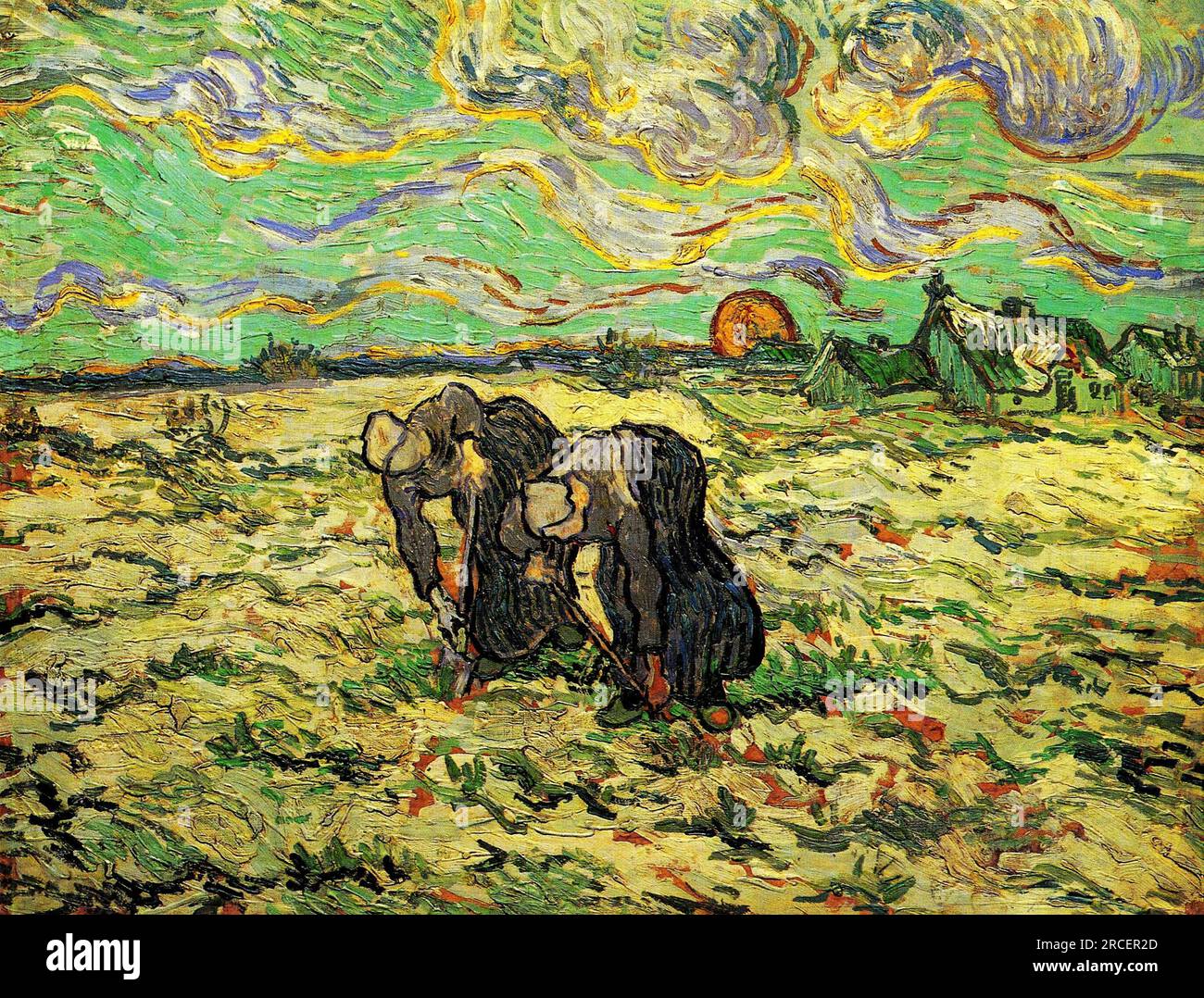 Two Peasant Women Digging in Field with Snow 1890; Saint-rémy-de ...