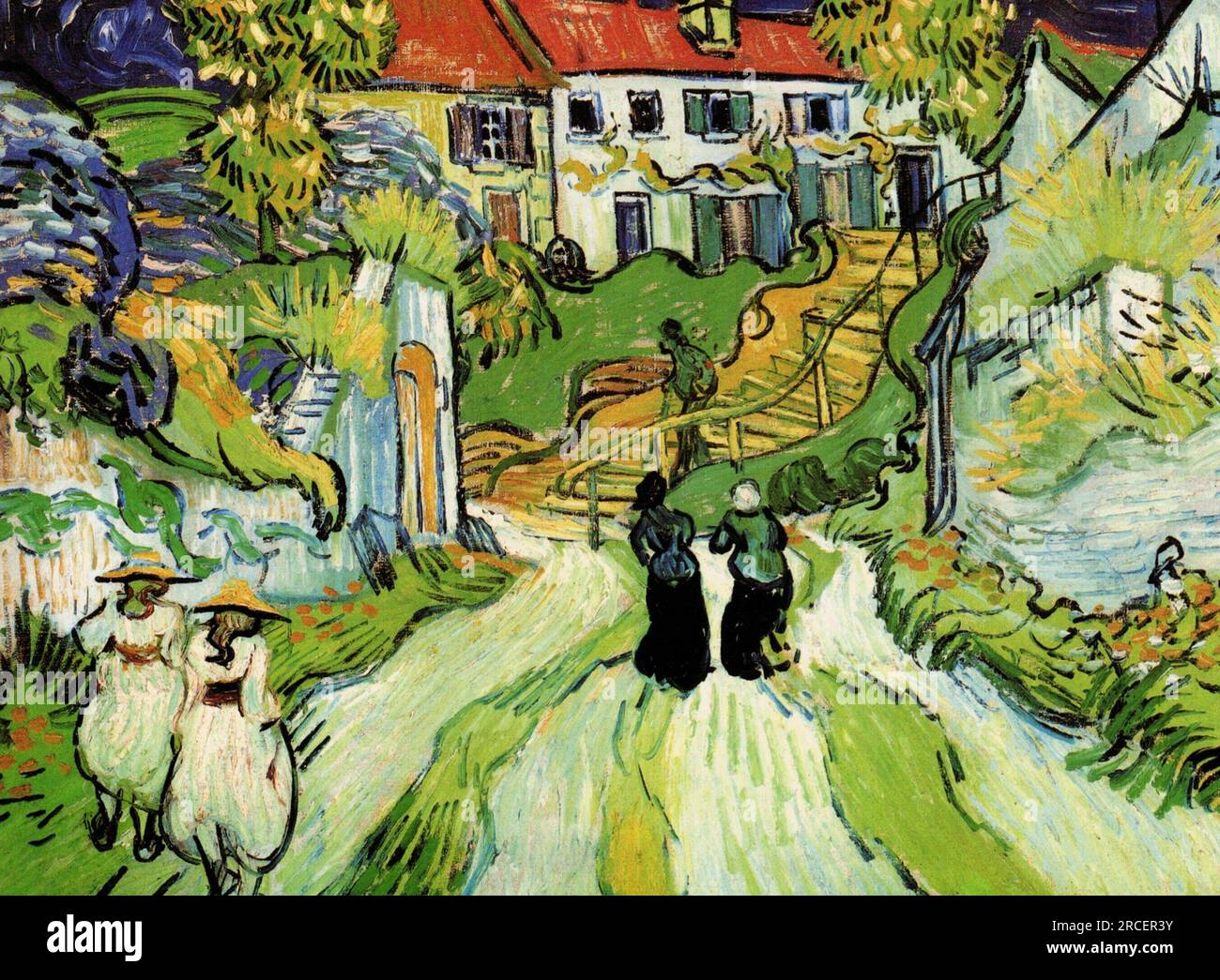 Village Street and Steps in Auvers with Figures 1890; Auvers-sur-oise ... Village Street and Steps in Auvers with Figures 1890; Auvers-sur-oise ...