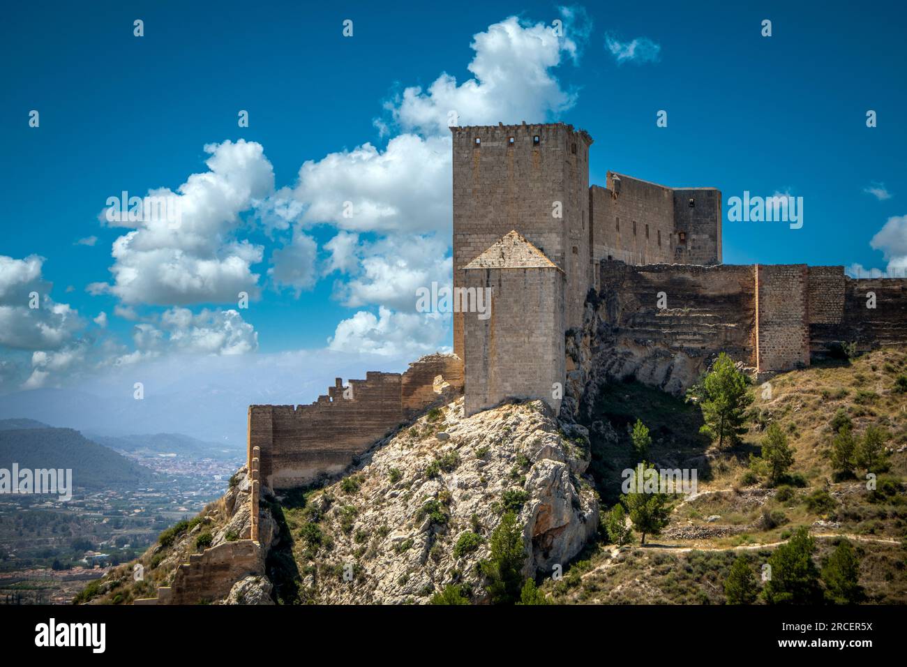 View from below of the medieval and renaissance castle of Los Velez in ...