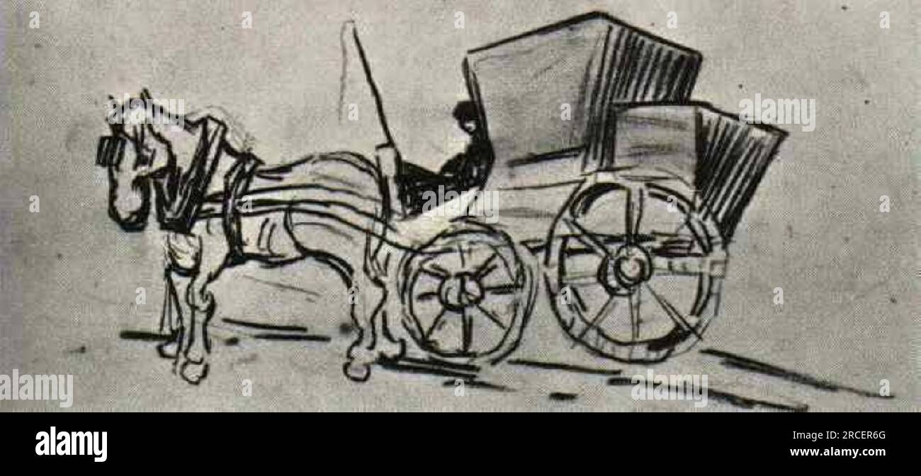 Carriage Drawn by a Horse 1890 by Vincent van Gogh Stock Photo - Alamy