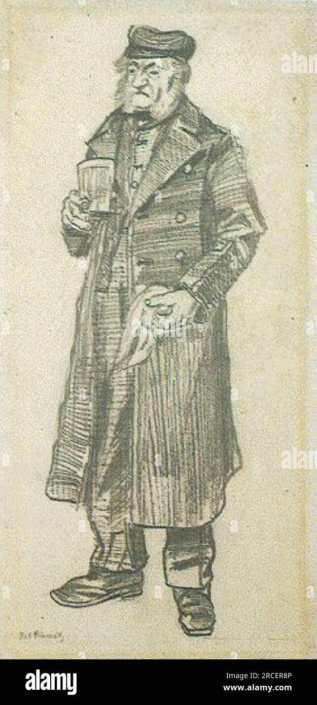 Orphan Man with Long Overcoat, Glass and Handkerchief 1882; Haag / Den ...