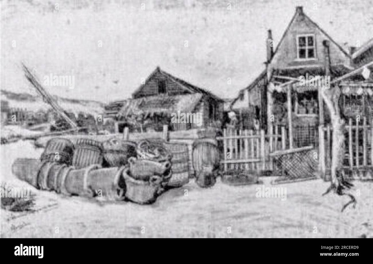 The fish drying barn at Scheveningen c.1882; Haag / Den Haag / La Haye ...